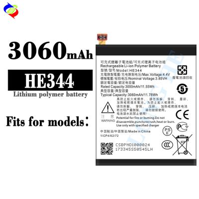 China 3060mAh HE344 For Nokia Smart Phone Rechargeable Lithium Polymer Mobile Phone Battery for sale