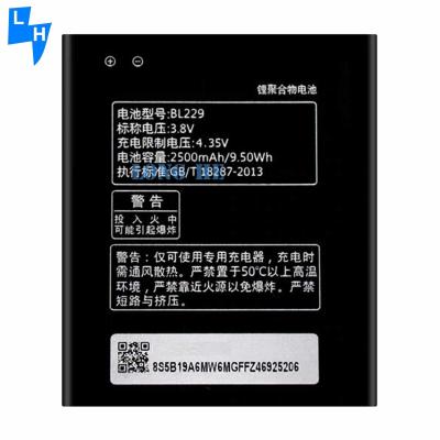 China BL229 3.8V 2500mAh Lithium Polymer Battery for Lenovo A8 A806 A808T Mobile Version Name for sale