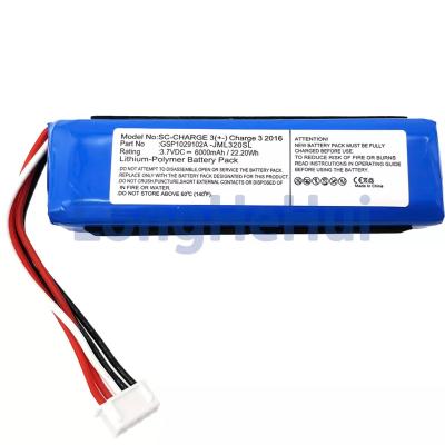 China Replacement GSP1029102A Speaker Battery for JBL-Charger 3 2016 3.7V JML320SL JML330SL for sale