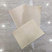China Golden Heat Treated Fiberglass Cloth Rubber Coated Twill Woven Welding Service For Wall / Roof Covering for sale