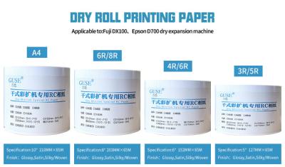 China 7.62cm Core Dry Minilab Photo Paper For Fujifilm Frontier Epson Surelab RC Photo Paper for sale