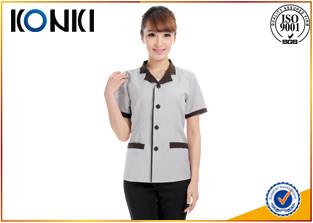 China Summer Stylish Hotel Restaurant Staff Uniforms Short Sleeve With Any Size for sale