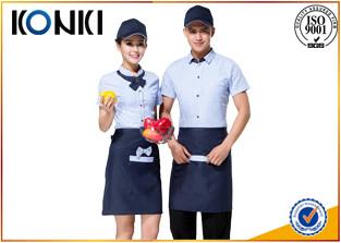 China Professional Stylish Restaurant Work Uniforms With Short Sleeve for sale