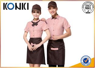 China Professional Stylish Restaurant Work Uniforms With Short Sleeve for sale