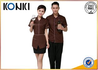 China Custom Color Restaurant Staff Uniforms For Waitresses Side Open for sale