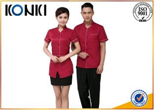 China Custom Color Restaurant Staff Uniforms For Waitresses Side Open for sale