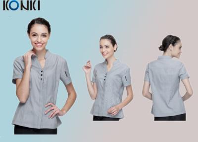 China Trendy Restaurant Uniforms For Restaurant Staff / V Neck Shirt And Pants for sale