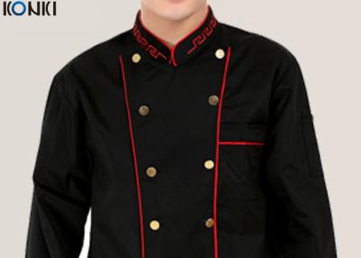 China Professional Double Breasted Chef Jacket Black Long Sleeve For Men for sale