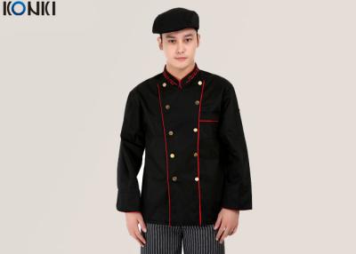 China Professional Double Breasted Chef Jacket Black Long Sleeve For Men for sale