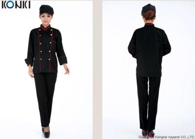 China Professional Double Breasted Chef Jacket Black Long Sleeve For Men for sale