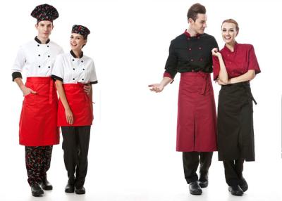 China Stand Collar Embroidery Chef Cook Uniform Short Sleeve For Kitchen for sale