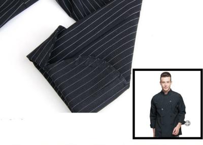 China Personalized Chef Cook Uniform , White / Black Chef Coats With Double Breasted Stripe for sale