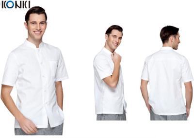 China Single Breasted Chef Cook Uniform Embroidered Chef Coats For Spring / Autumn / Winter for sale