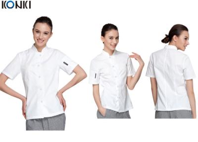 China Single Breasted Chef Cook Uniform Embroidered Chef Coats For Spring / Autumn / Winter for sale