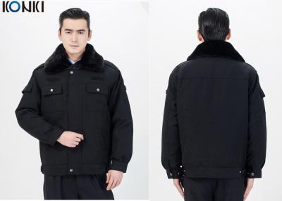 China Fur Collar Jacket Security Guard Uniform Winter With Two Pockets for sale