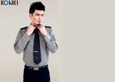 China Cotton Grey Security Guard Uniform With Long Sleeve Work Shirts for sale