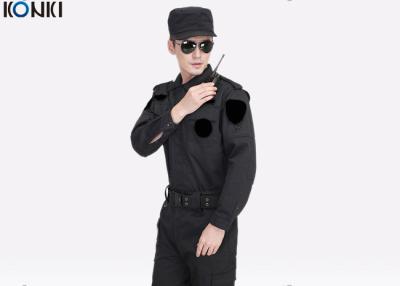 China Black Private Security Uniforms , Long Sleeve Jacket Shirt And Pant for sale