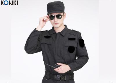 China Black Private Security Uniforms , Long Sleeve Jacket Shirt And Pant for sale