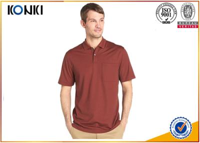 China Mature Custom Mens Polo Shirts Grey Color / Pink Color Dri Fit Polo Shirts for sale