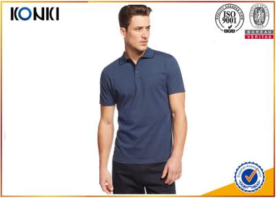China Mature Custom Mens Polo Shirts Grey Color / Pink Color Dri Fit Polo Shirts for sale