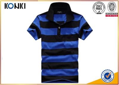 China 200 Grams 100% Cotton Stripes Print Style Customized Embroidered Polo Shirts For Mens for sale