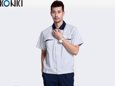 China CVC fabric anti-static workwear custom work uniform with company embroidery logo for sale
