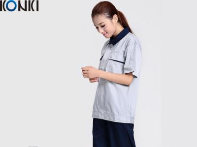 China CVC fabric anti-static workwear custom work uniform with company embroidery logo for sale