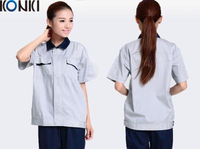China CVC fabric anti-static workwear custom work uniform with company embroidery logo for sale