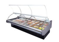 China Custom Curved Glass Type Deli Display Refrigerator Freezer Butchery Meat Chiller for sale