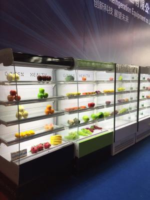 China Supermarket Refrigeration Equipment Multideck Open Chiller Curve Glass for sale