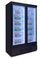 China Black Color 1 2 3 Glass Door Freezer Supermarket Refrigerator For Food Preservation for sale