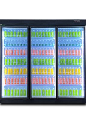 China High Transparency Glass Door Top Flat Commercial Drink Coolers For Shop for sale