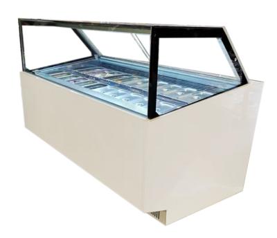 China Commercial Ice Cream Display Freezer with 360° Panoramic Visibility Digital Temperature Control and Stainless Steel GN Pans for sale