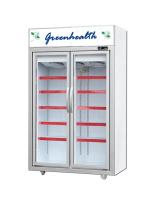 China 2 Door Free Standing Glass Door Freezer 5 Layers Shelf Height Free Adjusted for sale