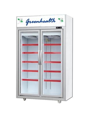 China 2 Door Free Standing Glass Door Freezer 5 Layers Shelf Height Free Adjusted for sale
