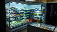 China Vertical Air Curtain LED Light Multideck Open Chiller Corner Type for sale