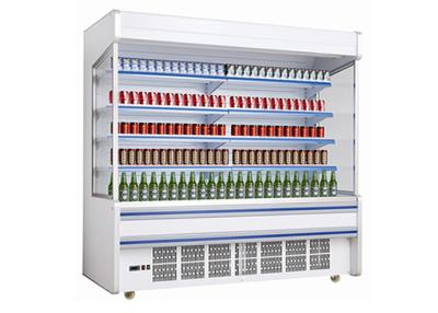 China Fan Cooling Multideck Open Front Chiller For Shop Plug In Type With R404 Refrigerant for sale