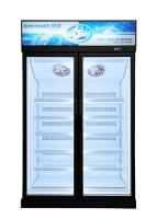 China Air Cooling Glass Door Freezer / Ice Cream Refrigerator With RoHS Black for sale