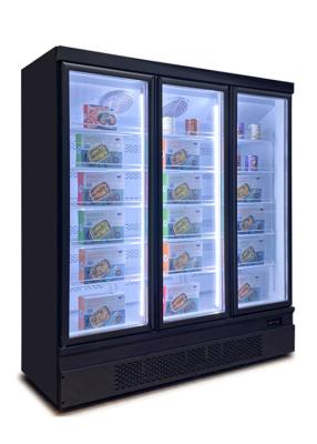 China Bottom Mount Automatic Defrost Glass Door Freezer PVC Door Frame for sale