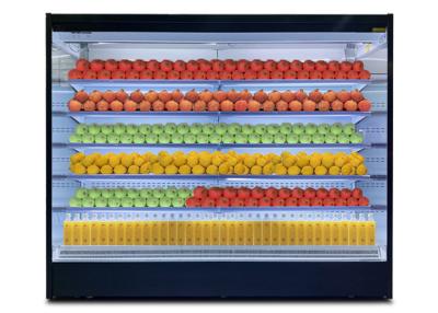 China 2.5 Meter Commercial Upright Open Display Chiller Dual Air Channel System for sale