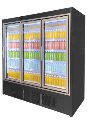 China Upright Supermarket Multideck Open Chiller Frost Free With Sliding Glass Doors for sale
