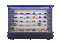 China Open Front Display Beverage Multideck Open Chiller Air Cooling 2000L for sale