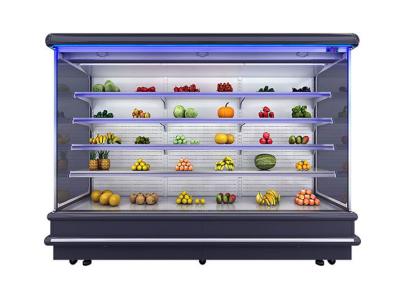 China Open Front Display Beverage Multideck Open Chiller Air Cooling 2000L for sale