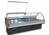 China curved Glass Dishes Showcase Deli Display Refrigerator With Digital Elitech Thermostat for sale