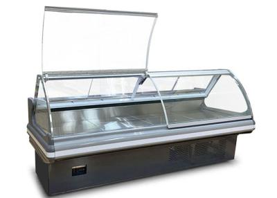 China curved Glass Dishes Showcase Deli Display Refrigerator With Digital Elitech Thermostat for sale