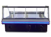 China Big Window Square Deli Display Refrigerator Front And Back Open Food Display Cooler for sale
