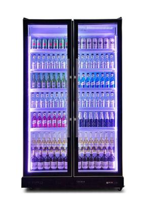 China Large Capacity 800L/1200L Commercial Glass Door Beverage Display Refrigerator with Triple-Layer Anti-Fog Tempered Glass Doors and Intelligent Air-Cooling System for sale