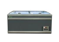 China 1040L Top Glass Door Horizontal Deep Chest Island Freezer For Shopping Mall for sale