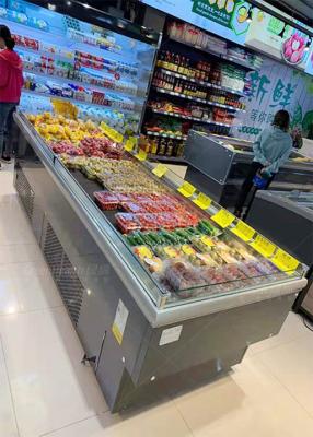 China Horizontal Fruit Cooling Cabinet Vegetable Display Chiller For Supermarket for sale