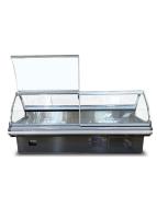 China Curved Glass Deli Chiller Cooked Food Refrigerator With Fan Cooling for sale